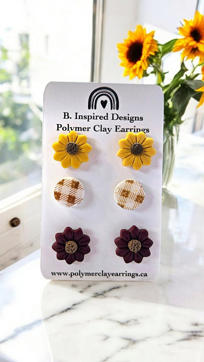 Polymer Clay Stud Earrings Canada – B. Inspired Designs- Polymer Clay ...